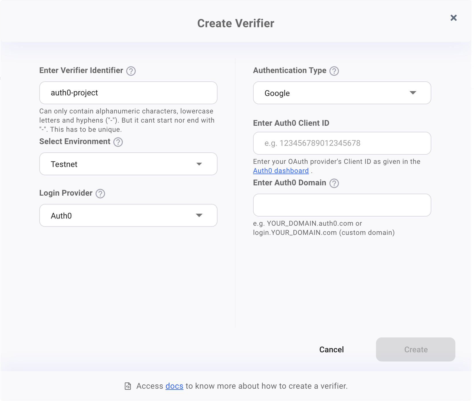 You will require the verifierName of the newly created verifier and ...